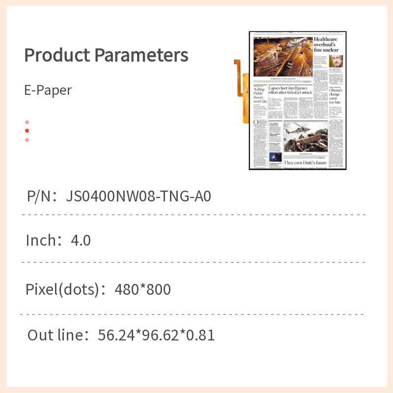 4.0 Inch High-Resolution E Paper Display Module – JICTECH Custom TFT ...